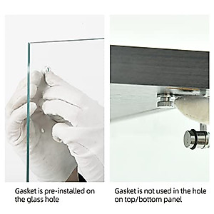 4-Shelf Glass Display Cabinet with Lock, Upgraded Quick-Install Curio Cabinets with Glass Doors Trophy Display Case Thicken Tempered Glass Floor Standing Bookshelf for Bedroom, Living Room (Black)