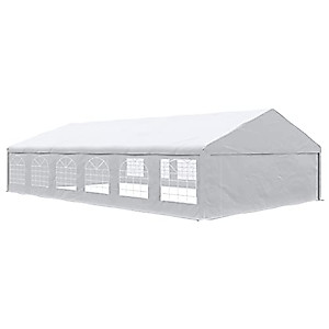 ZZBJ 39 X 23 Ft Carport Large Outdoor Canopy Tent with Removable Sidewalls and Windows,White Tents for Parties,Wedding