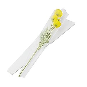 Framendino, 100 Pack Single Rose Clear Bags Flower Packaging Bag Floral Bouquet Wrapping Paper for Birthday Gift Valentines Day