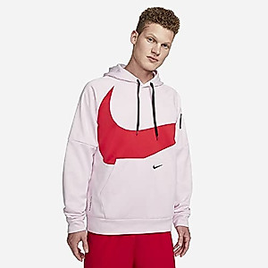 Nike Therma-FIT Men's Pullover Fitness Hoodie (as1, alpha, m, regular, regular, Pink Foam/Pink Foam/University Red/Black)