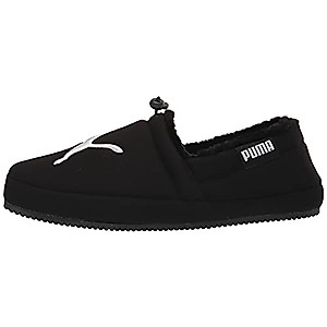 PUMA Men's Tuff Moccasin Slipper, Black Whit, 9