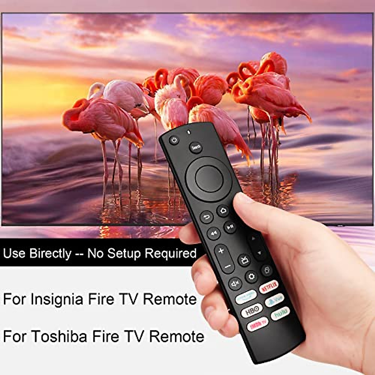 Replacement Remote for All Toshiba Fire TVs and Insignia Fire/Smart TVs with 6 Shortcut Buttons Netflix, Prime Video, ImdbTV, Hulu and More.