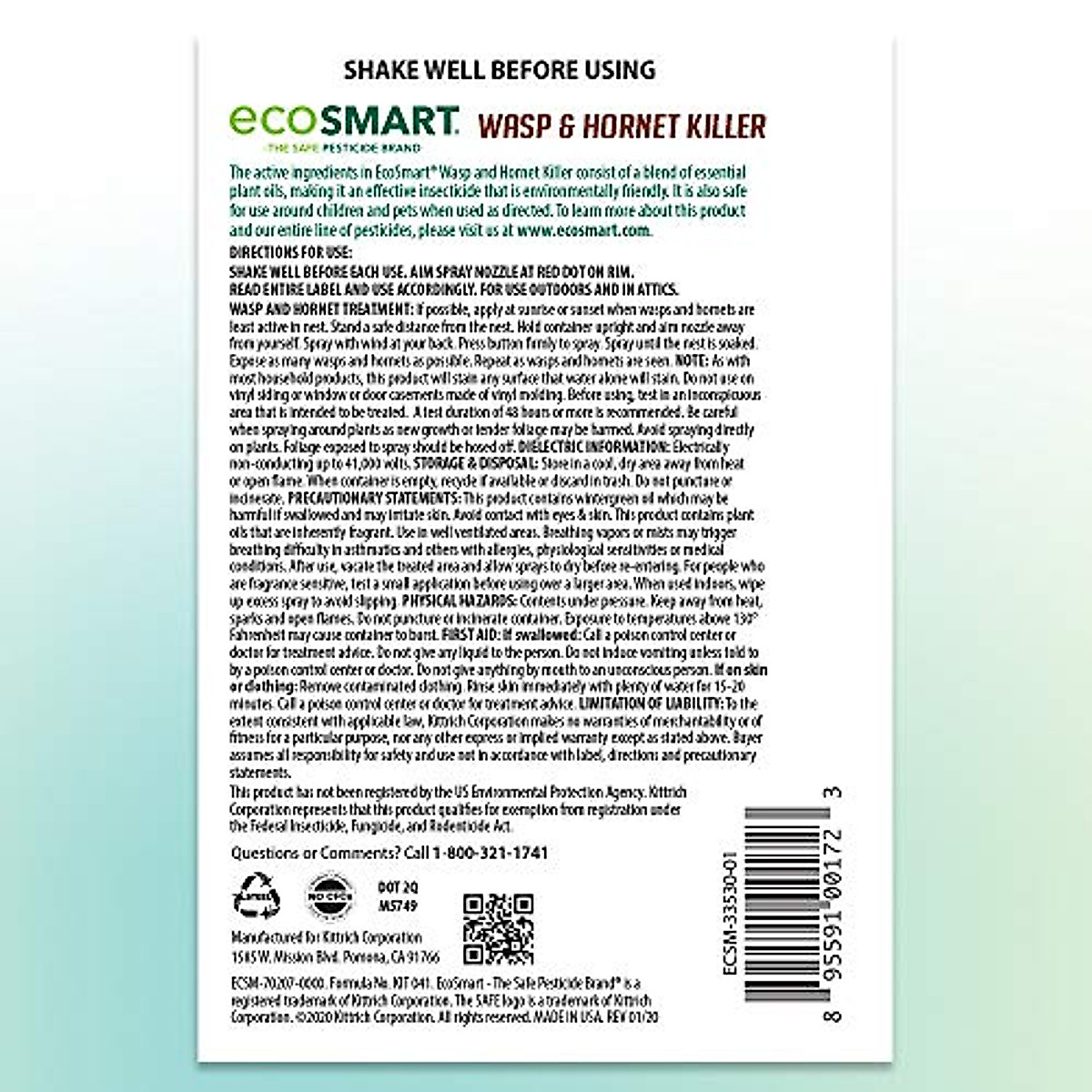 ecoSMART 33510 Wasp & Hornet Killer, 9-oz. - Quantity 1 — 🛍️ The Retail ...
