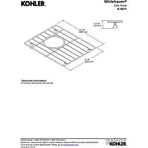 Kohler 5874-ST Whitehaven Sink Rack, Small, Stainless Steel