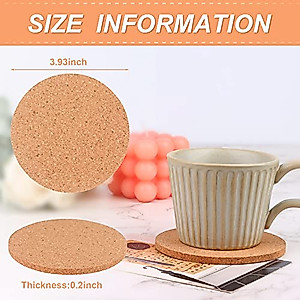 80 Pcs Cork Coaster for Drink Absorbent 4 Inches Tea or Coffee Coaster Set Round Heat Resistant Bar Coasters Reusable Table Blank Coasters Gifts for Cold Drinks Wine Glass Cup Mug Plant Office Home