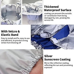 Air Conditioner Cover, Outdoor Rectangle Anti-Snow Waterproof Home Use - Silver (Size: 37x15.7x28.7inch)