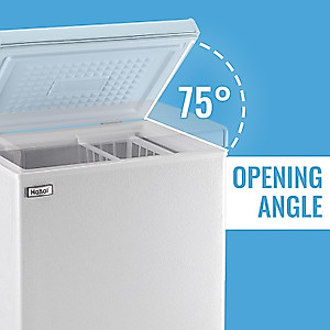 WANAI Small Chest Freezer 3.5 Cu.Ft Compact Chest Freezers with 7 Settings Temperature Adjustable, Small Deep Freezer with Removable Basket, Suitable for Home Kitchen Office Dorm Apartment,White