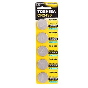 TOSHIBA CR2430 3V Lithium Coin Cell Battery Pack of 5