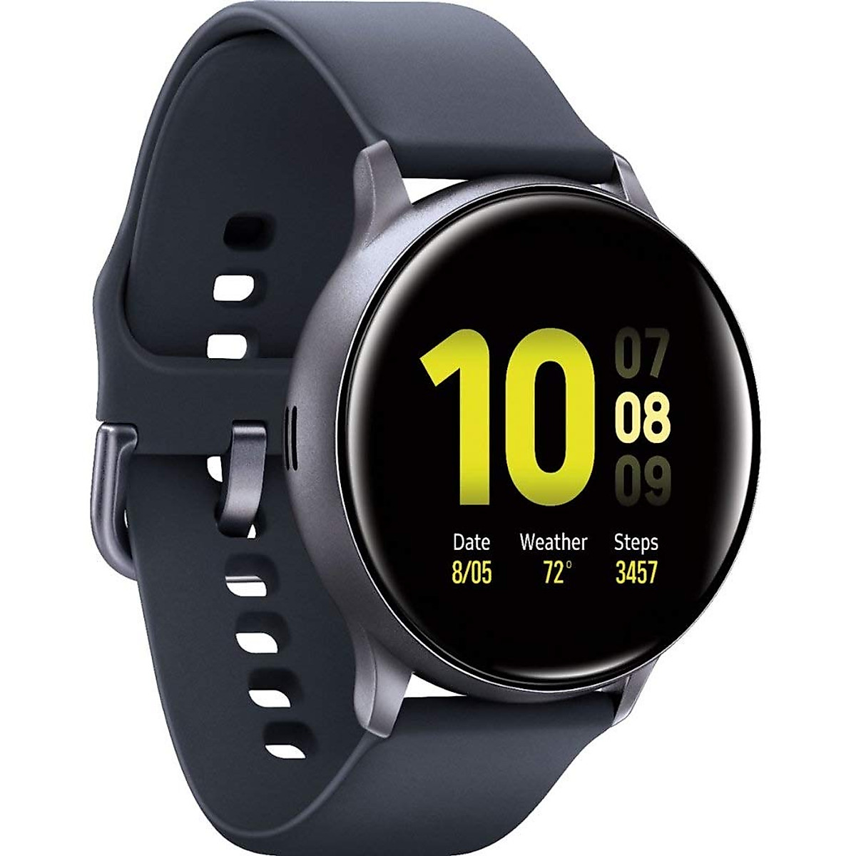 SAMSUNG Galaxy Watch Active2 (Silicon Strap + Aluminum Bezel) Bluetooth - International Heart Rate Monitor (Aqua Black, R830-40mm)