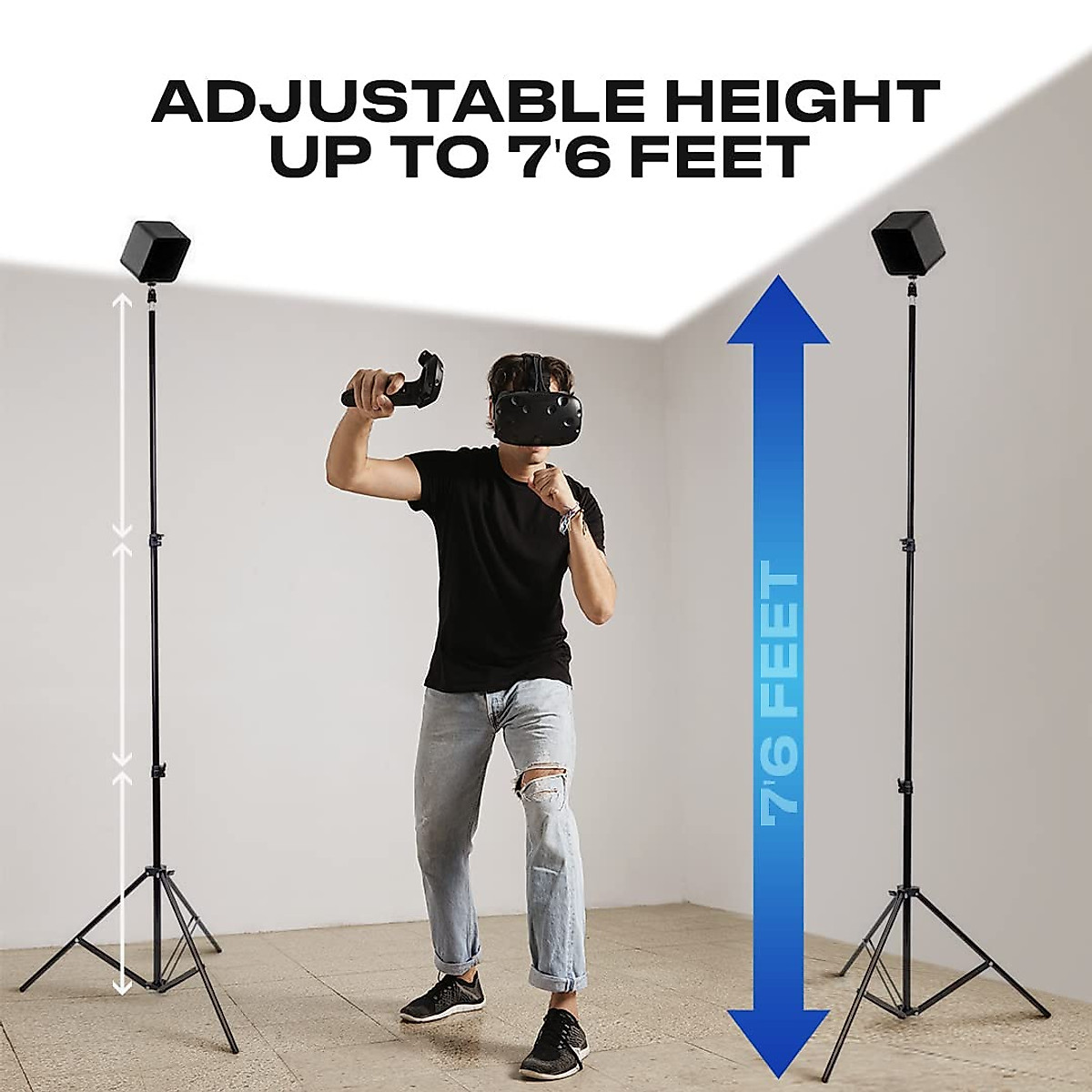 Skywin-VR Tripod Stand, HTC Vive Base Station Compatible Sensor Stand and Base Station Mount for Vive Sensors or Oculus Rift Constellation (2 Stands)