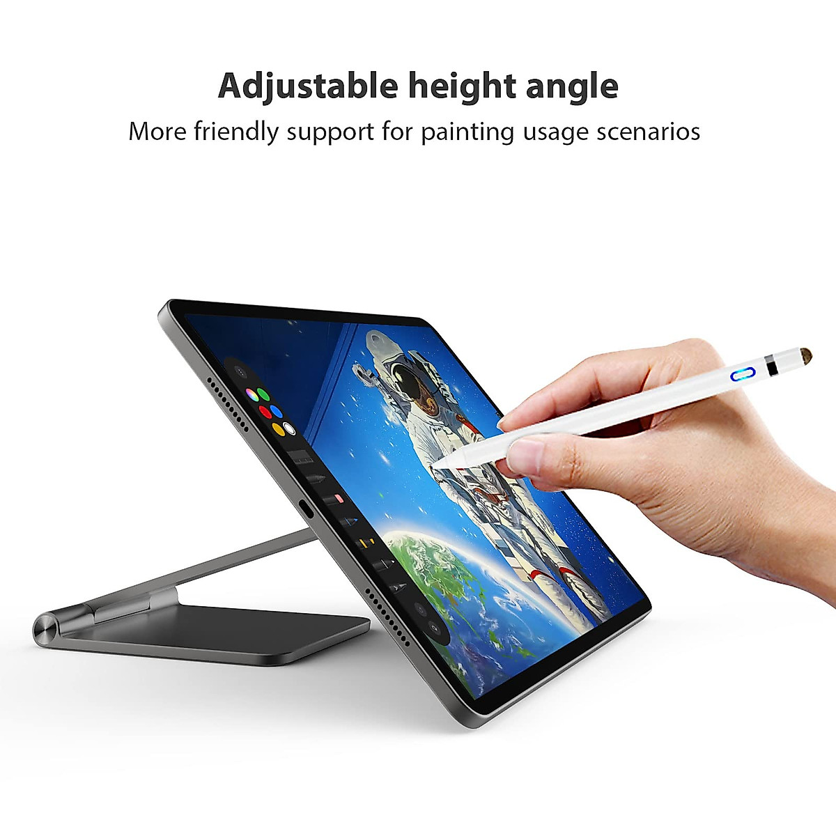 Meaowxva Magnetic iPad Stand Adjustable Floating Foldable Tablet Holder iPad Painting Desktop Stand for Apple iPad Pro 12.9 3rd/4th/5th/6th Generation