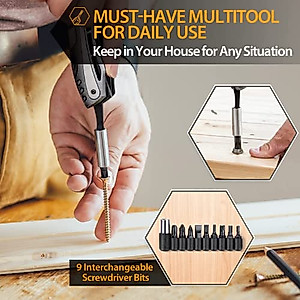 Camping Accessories Multitool Gifts for Men - 16-in-1 Multi Tool Camping Knife Christmas Stocking Stuffers Survival Kit with Pouch Pocket Knife Pliers, Safety Lock, EDC Cool Utility Gadget Women Gifts