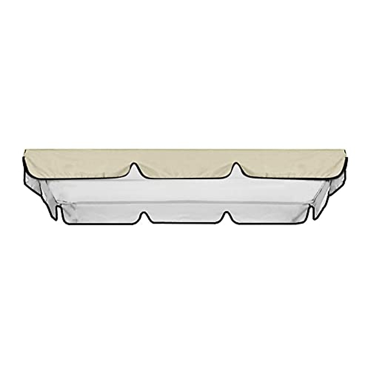 Patio Swing Canopy Cover Only 2-3 Seater Swing Chair Top Covers Waterproof Swing Canopy Replacement Outdoor Garden Courtyard Porch Sunscreen Protection Cover for Seat Furniture (Beige, 78.4×52 in)