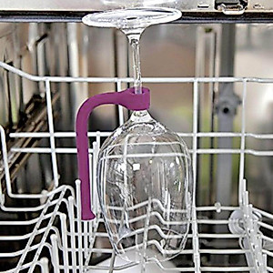 Flexible and Adjustable Wine Glass Dishwasher Holder for Wine Glass Stemware Saver