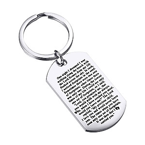 Footprints in The Sand Prayer Key Poems Quote Gift When You Saw Only One Set of Footprints It was Then That I Carried You Key (Dog tag Keychain)