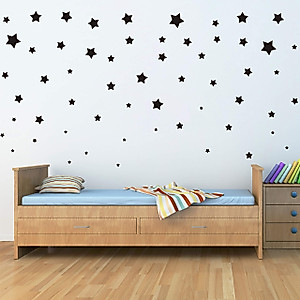 190 Pices Star Wall Decals, Matte Vinyl, Easy to Use, Removable for Kids' Bedroom, Home Decor Wall Stickers Y17 (Ice Blue, Matte Gold)