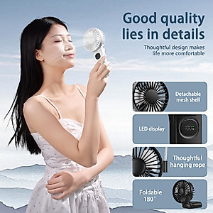 JODNO Portable Handheld Fan 2 Pack, Foldable Mini Hand Fan USB Rechargeable Battery Operated Fan with 5 Speeds Quiet Small Personal Neck Fan Eyelash Fan for Women Men Office Outdoor Travel Camping