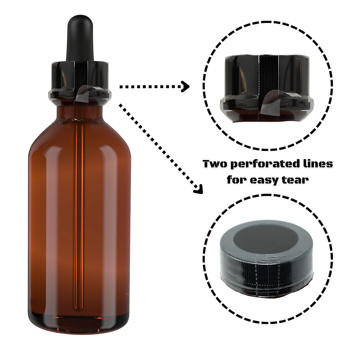 66 x 25 mm Clear Perforated Shrink Band for Growler Bottles, Pharmaceutical Bottles, Gallon Jugs, Honey Bottles, and More. [Compatible Diameter Range: 1 1/4” – 1 1/2"] - Bundle of 50