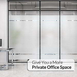 Haton Window Privacy Film, Frosted Glass Window Film, Bathroom Opaque Window Coverings, Decorative Static Cling Removable Window Sticker for Home Office, Non Adhesive, 17.5 x 78.7 Inches