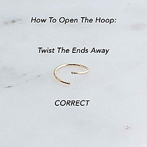 Fashion Art Jewelry Set of 3 Mismatched Small Huggie Hoop Earrings Gold Filled 22 GA Mini Hoops For Cartilage Helix Tragus Nose Ring Hoop (7mm 8mm 9mm | 22 GA, 14K Yellow Gold Filled)