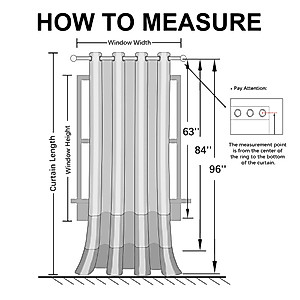 Hiasan Ombre Sheer Curtains for Living Room - Faux Linen Voile Grommet Window Curtains for Bedroom, Set of 2 Panels, 52 x 84 Inches Long, Black Gradient