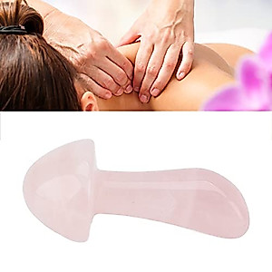 LEYT Mushroom Gua Sha Massage Stones,Versatile Professional Mens Blood Circulation Mushroom Jade Stone Massage Tool for Head (Pink)
