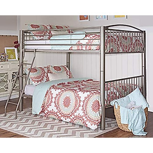 Powell Heavy Metal Bunk Bed, Full Over Full, Pewter
