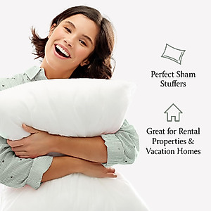 DOWNLITE 10-Pack Set of Queen Size Hypoallergenic Down Alternative Bed Pillows – Soft/Medium Density, for Stomach & Back Sleepers – Machine Washable & Dryable – Assembled in The USA