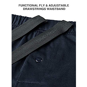 DAVID ARCHY Men's 100% Cotton Long Button-Down Sleepwear Pajama Set (M, Navy Blue)