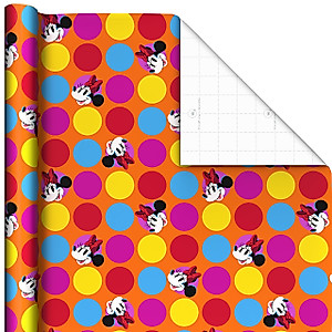 Hallmark Disney Wrapping Paper Rolls for Kids Birthdays, Christmas, Any Occasion (Set of 3 Rolls: 60 sq. ft. ttl.) Mickey Mouse, Minnie Mouse, Pluto, Donald Duck, Daisy Duck