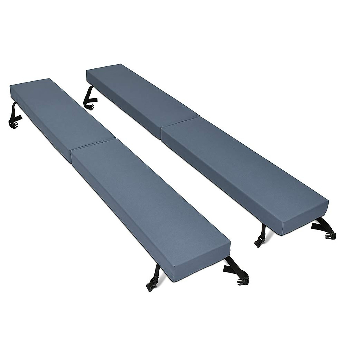 North American Mattress 8' Outdoor Picnic Bench Seat Cushion - 2 Piece Set; 96" (8ft) x 10" x 3"; Gray - Folding & Easy to Carry