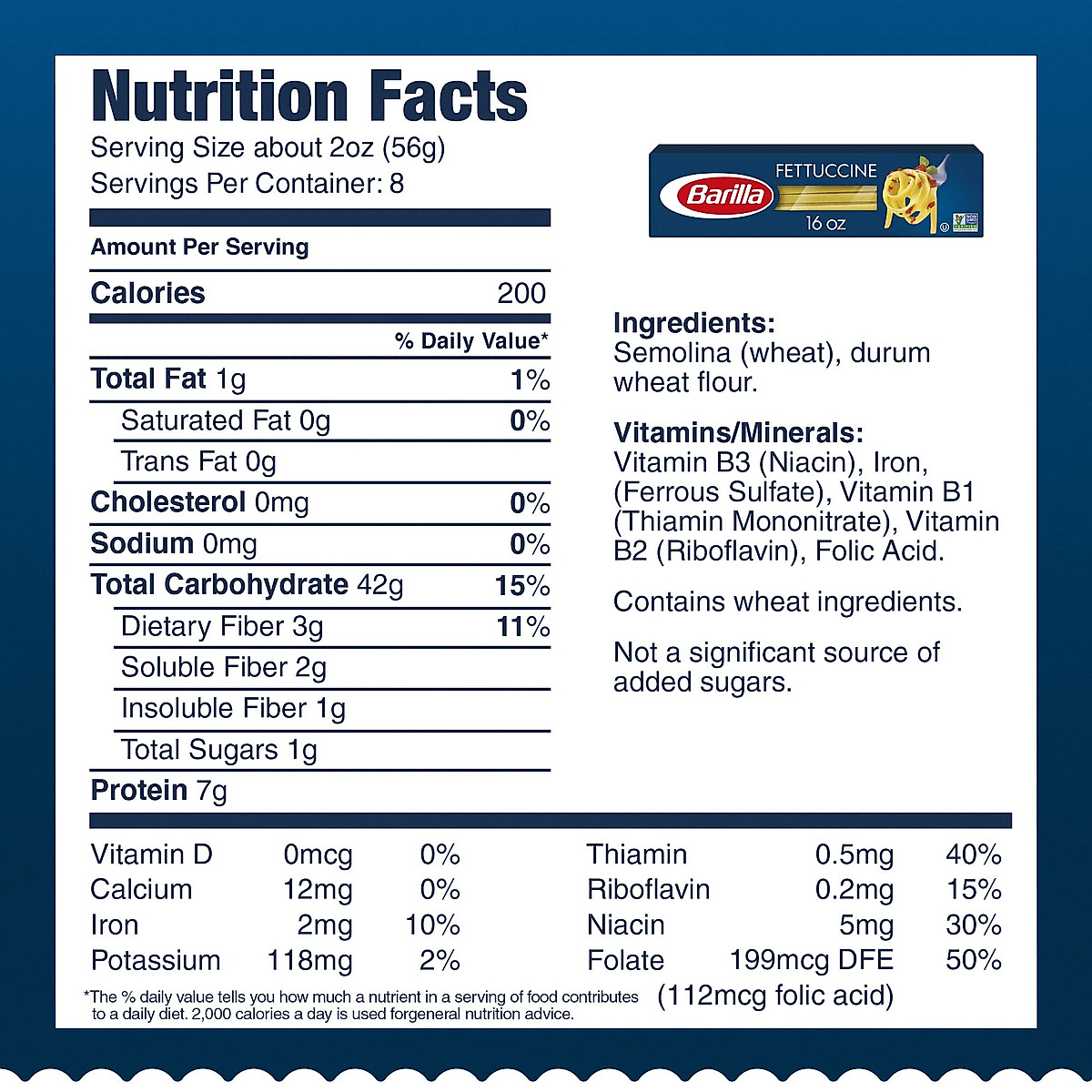 Barilla Fettuccine Pasta, 16 oz. Box - Non-GMO Pasta Made with Durum Wheat Semolina - Kosher Certified Pasta
