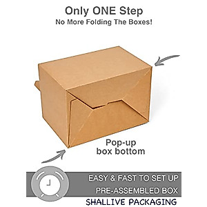 Shallive 15 Pcs Large Treat Boxes 9x6x6 Inch Brown Gable Gift Boxes with Handle Kraft Lunch Boxes Recycled Paper Gift Bags Take Out Cookie Boxes Welcome Boxes Candy Bags For Wedding Baby Shower Birthday Party Supplies