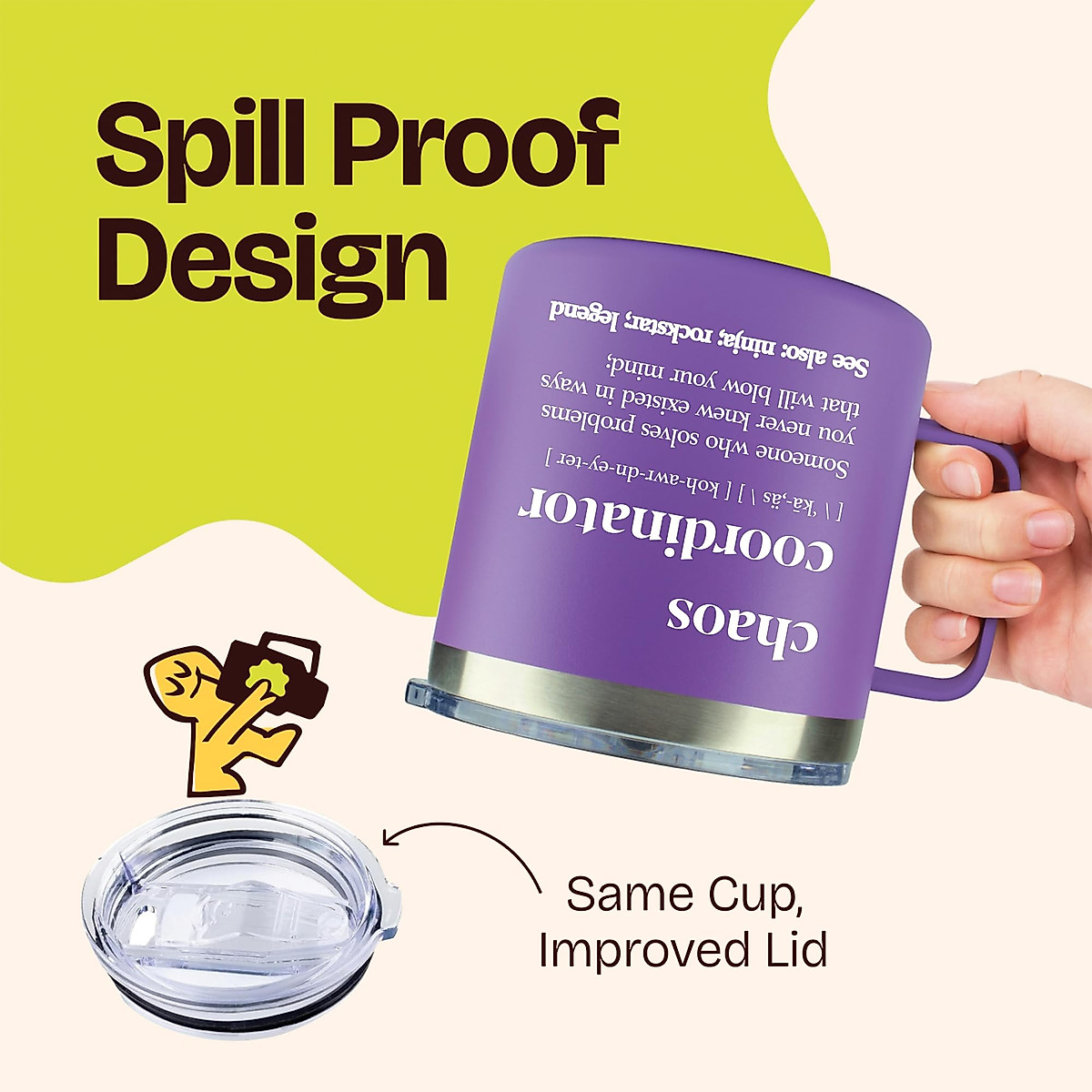 Chaos Coordinator Mug Tumbler -14oz Purple - Unique Gift Idea for Boss Women, Her, Best Mom, Coworker, Manager, Teacher, Boss Lady, Office, Wedding Planner, Thank You