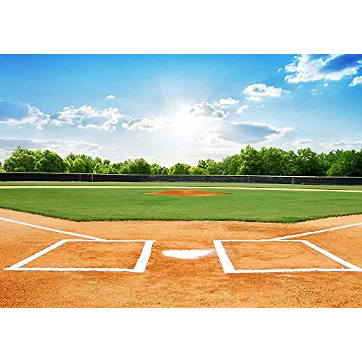 SOOUVEI Baseball Field Backdrop Polyester Stadium 7x5ft Outdoor Sport Green Grass Ballpark Photography Background Party Supplies Banner Home Decor Boy Student Birthday Portrait Photo Booth Studio Prop