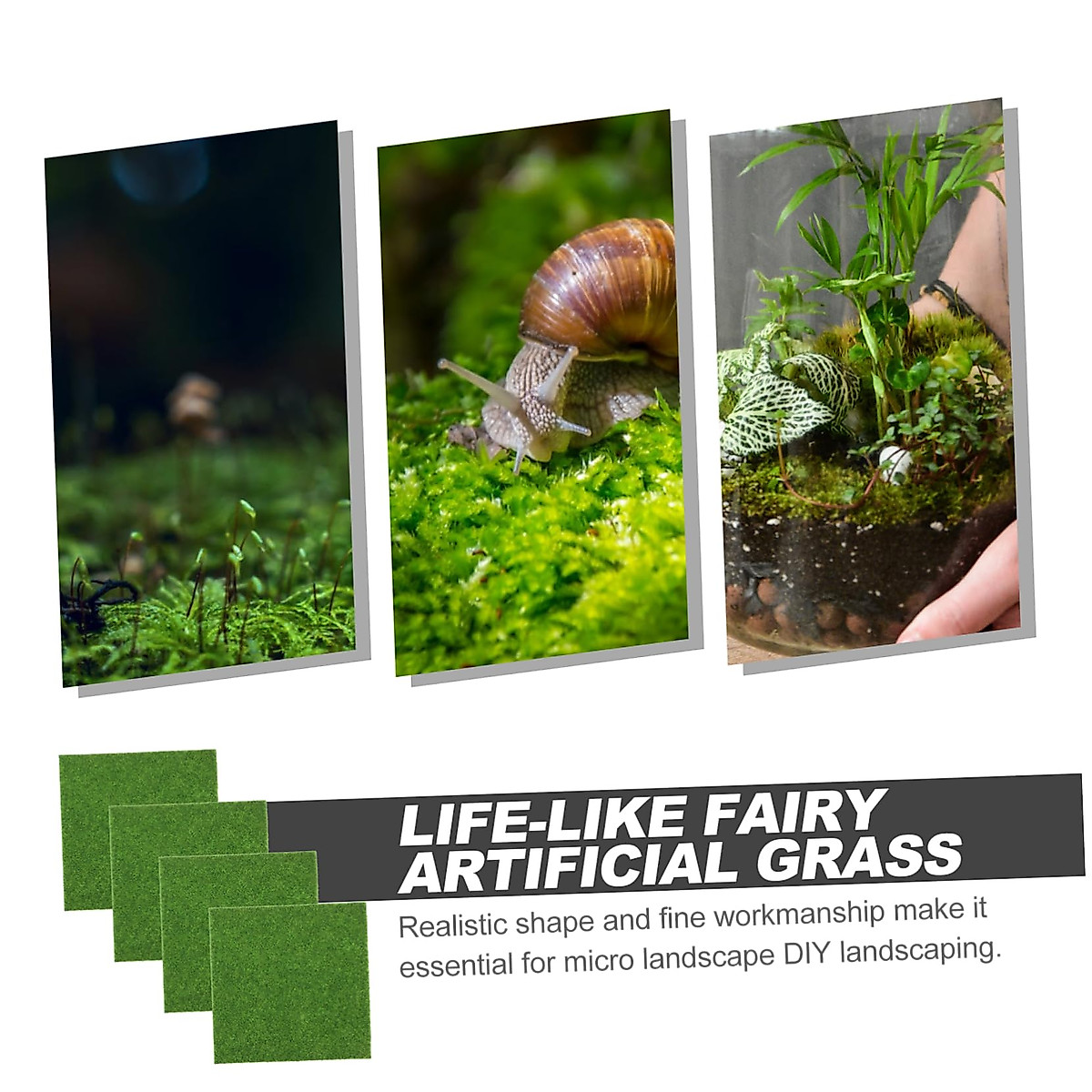 GANAZONO 16 pcs Fairy Grass Outdoor Grass Tiles Craft Decor Artificial Garden Grass Outdoor Area Rug Artificial Lawn Decoration Turf Grass Patio Turf Mat Fake Greenery Flaky Artificial Tree