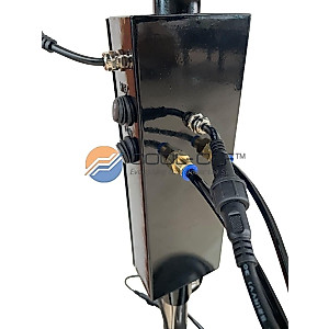 Cool-Off Island Breeze Oscillating Misting Fan, 3 Cooling Speeds with 12 Gallon Tank, Adjustable Height, Art Deco Pedestal Fan for Backyards, Patios and More, 26 Inch, Black