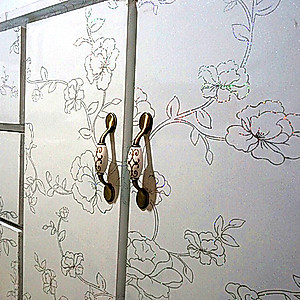 YIZUNNU Self Adhesive Contact Paper Wallpaper Furniture Film Sticker Kitchen Bedroom Wall Home Decoration (24"x99", White Peony)