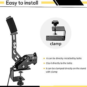 Marada Hand brake 14Bit USB Hall Sensor with Clamp,Only Supported PC Windows Systems（Black）