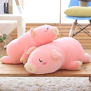 EHOTONG Pig Plush Pillow, Piggy Soft Hugging Pillow Funny Cute Pig Stuffed Animal Toys Christmas Birthday Girlfriend Gift, 27 inch
