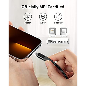 Anker 551 USB-A to Lightning Cable (10ft), MFi Certified iPhone Cable for Flawless Compatibility with iPhone iPhone 13 13 Pro 12 Pro Max 12 11 X XS XR 8 Plus and More(Black)