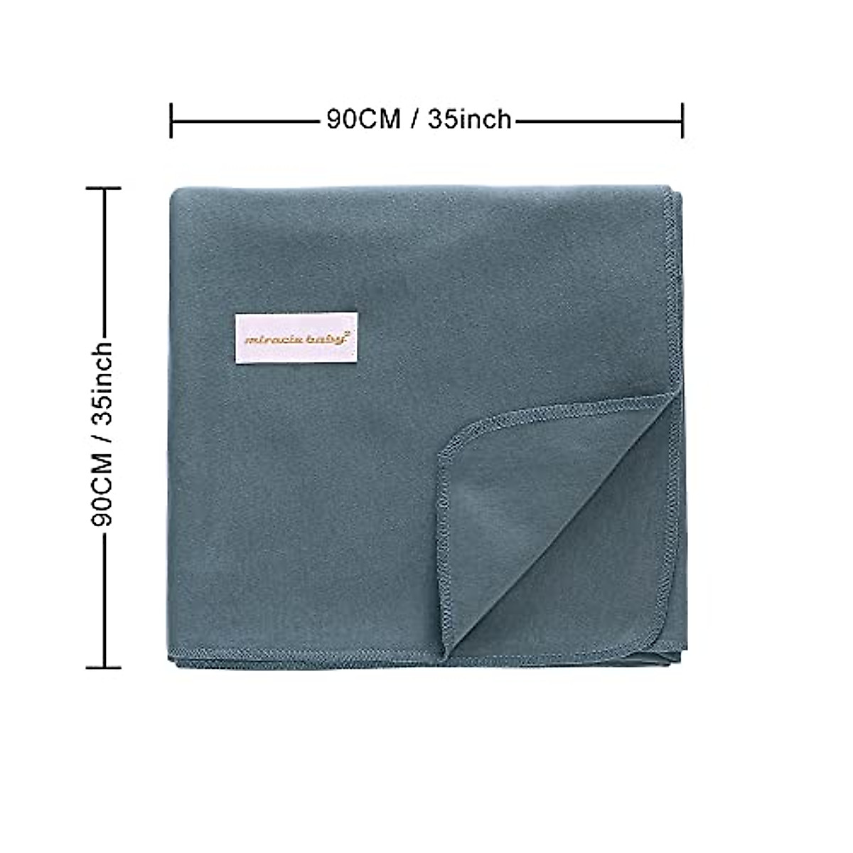 100% Cotton Knitted Baby Swaddle Blanket with Hat Set, 35"x35", Newborn Swaddle Wrap, Receiving Blankets, Burping Cloth & Stroller Cover, Perfect for Boys Girls (Dark Green)