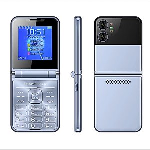 Flip Senior Cellphone, Flip Mobile Phone, Big Clear Sound Cellphone Built in LED Flashlight with HD Camera for Elderly, Dual Screen Display(Internal and External Screens)