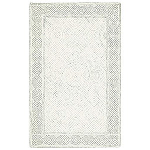 SAFAVIEH Roslyn Collection 3' x 5' Green/Blue ROS351J Handmade Wool Area Rug
