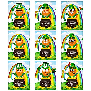 SICOHOME St. Patrick's Day Craft Sticker for Kids 12pcs Make Your Own Leprechaun Face Stickers St. Patricks' Day Party Game Activities for Kids Party Supplies Classroom Activities