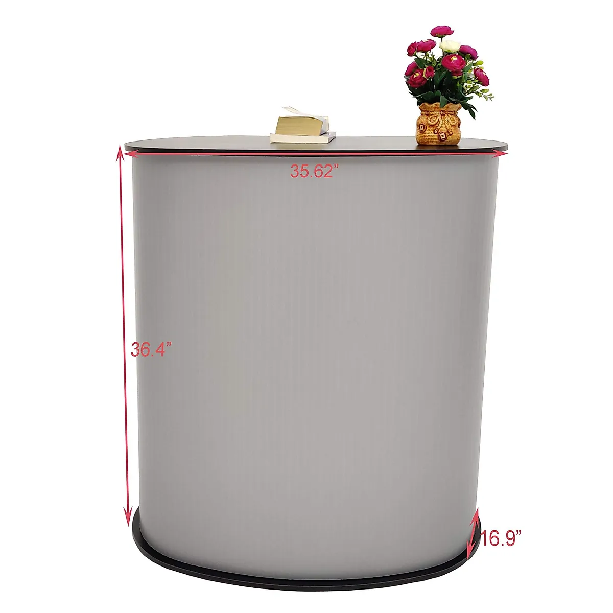 36.4" Tall X 35.6" Wide X 17" Deep Portable Lightweight Tradeshow Podium Lectern Pulpit Economy Event Party Wedding White Or Black Easy to Carry Speaker Organizer Table Countertop 15111-NPF