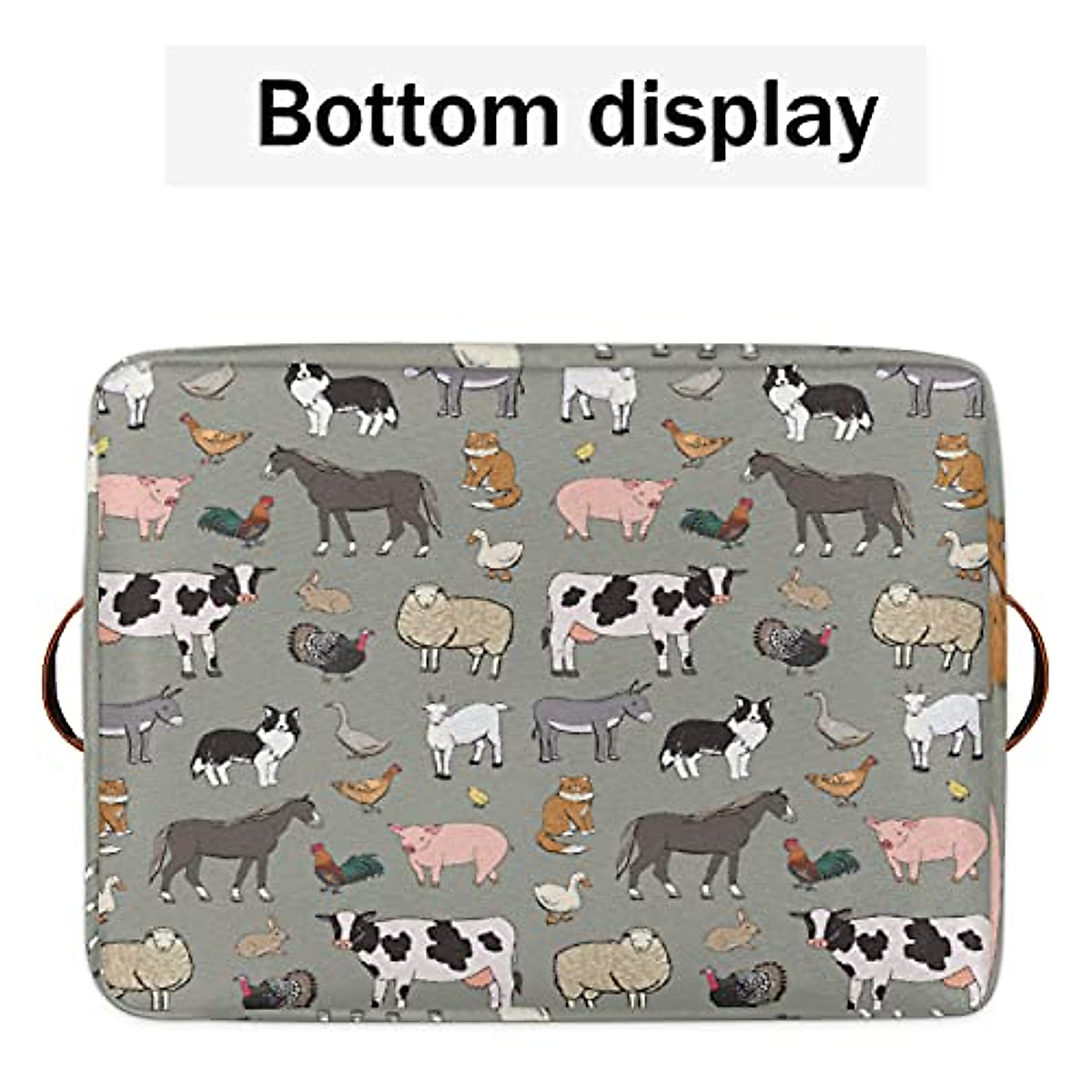 Farm Animal Storage Basket Bins, Cow Sheep Rooster Large Foldable Storage Baskets Fabric Organizer Storage Cubes Box with Handles Collapsible Basket for Shelf Closet Nursery Home Office 1 Pack