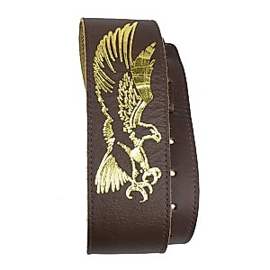 Perri's Leathers, Banjo Flying Eagle Guitar Strap, Polyester and Plastic Combined, Brown, Foil Embosed, Anti-Slip, Classic, Suitable for Each Level, Standard, Compatible with All Button Lock Systems