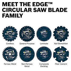 BOSCH DCB624 6-1/2 In. 24 Tooth Edge Circular Saw Blade for General Purpose