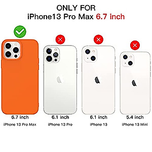 Amytor Designed for iPhone 13 Pro Max Case, Silicone Ultra Slim Shockproof Phone Case with Soft Anti-Scratch Microfiber Lining, [Enhanced Camera Protection] 6.7 inch (Orange)